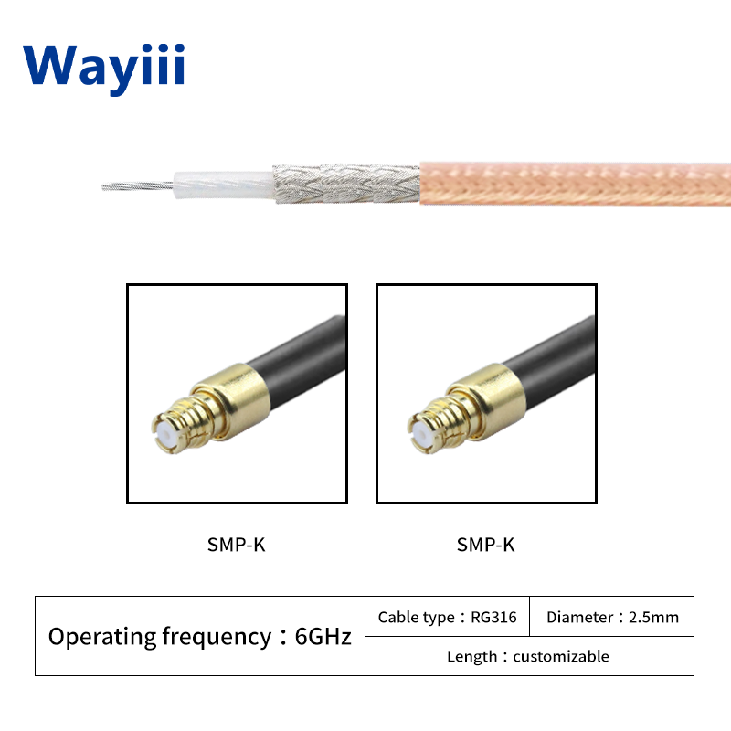 Wayiii RG316 Coaxial Cable Assembly Shielded Spiral SMP Female ...