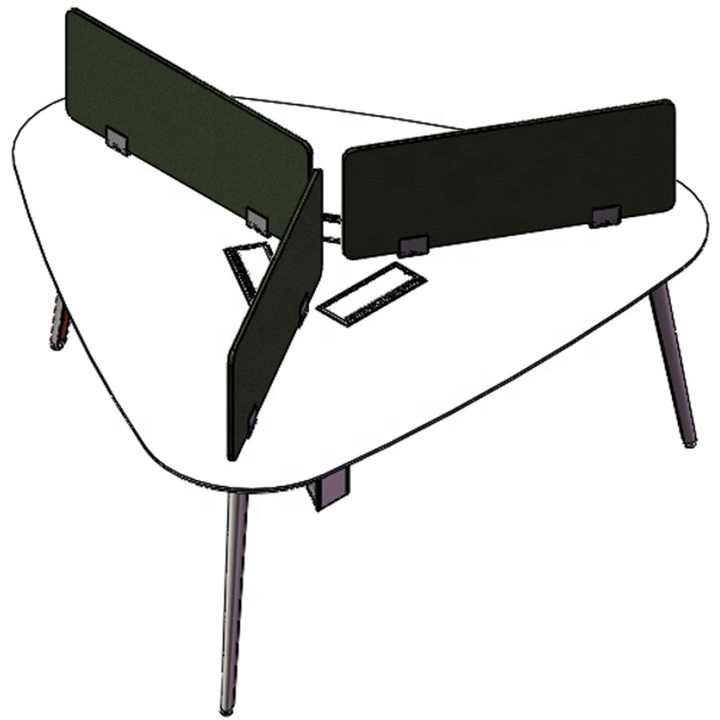 Project CAD Triangle Open Workstation 120 Degree Work Desk with ...
