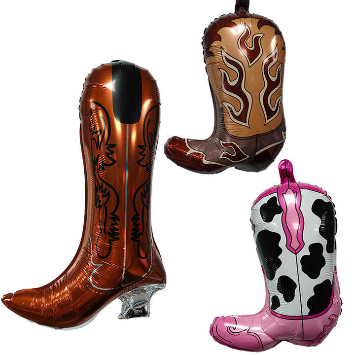 Western Themed Cowboy Hat Boot Balloons Large Cowgirl Wild West Disco ...