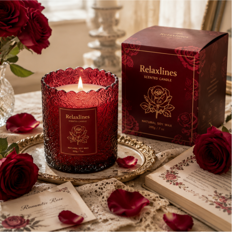 Relaxlines Handmade Premium Scented Soy Candles, Custom Glass Jars in ...