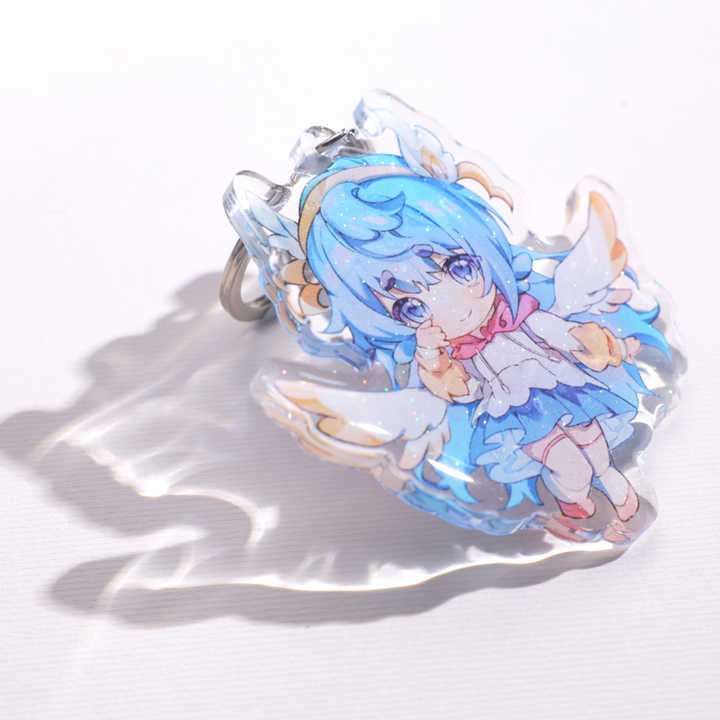 Custom Acrylic Double Sided Keychain with Logo & Rainbow Epoxy, OEM