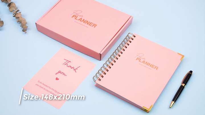 Custom Notebook Planner Set - Pink Spiral Weekly/monthly