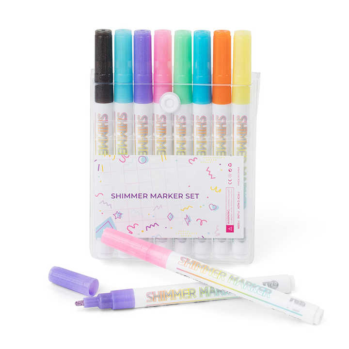 8 Pcs Double Line Outliner Markers Shimmer Outline Markers For Art ...