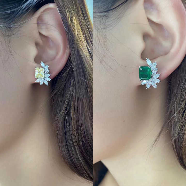 Custom Elegant Petal Stud Earrings Jewelry Exquisite 925 Sterling ...