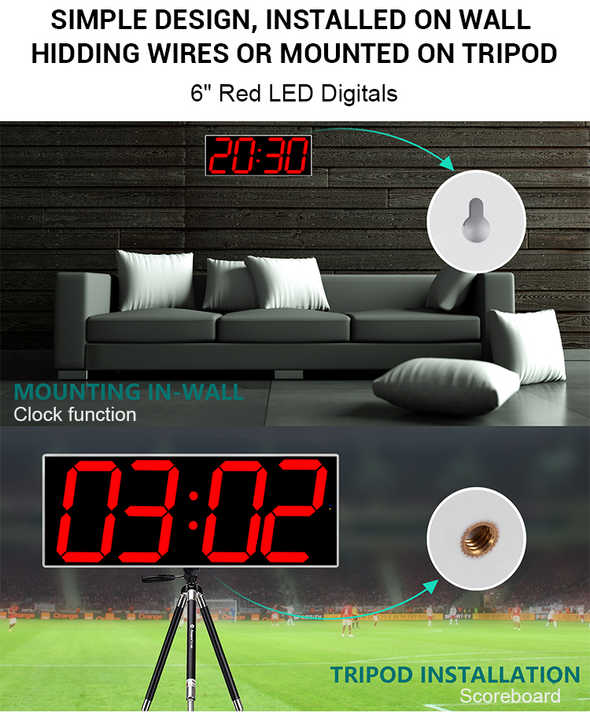 Large Digital Gym Stadium Synchronized Clock with Wifi