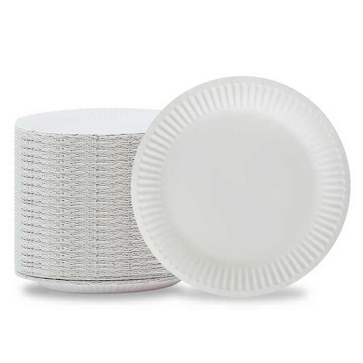 Custom Disposable 9 Inch White Party Paper Plates Dish Uncoated Custom ...