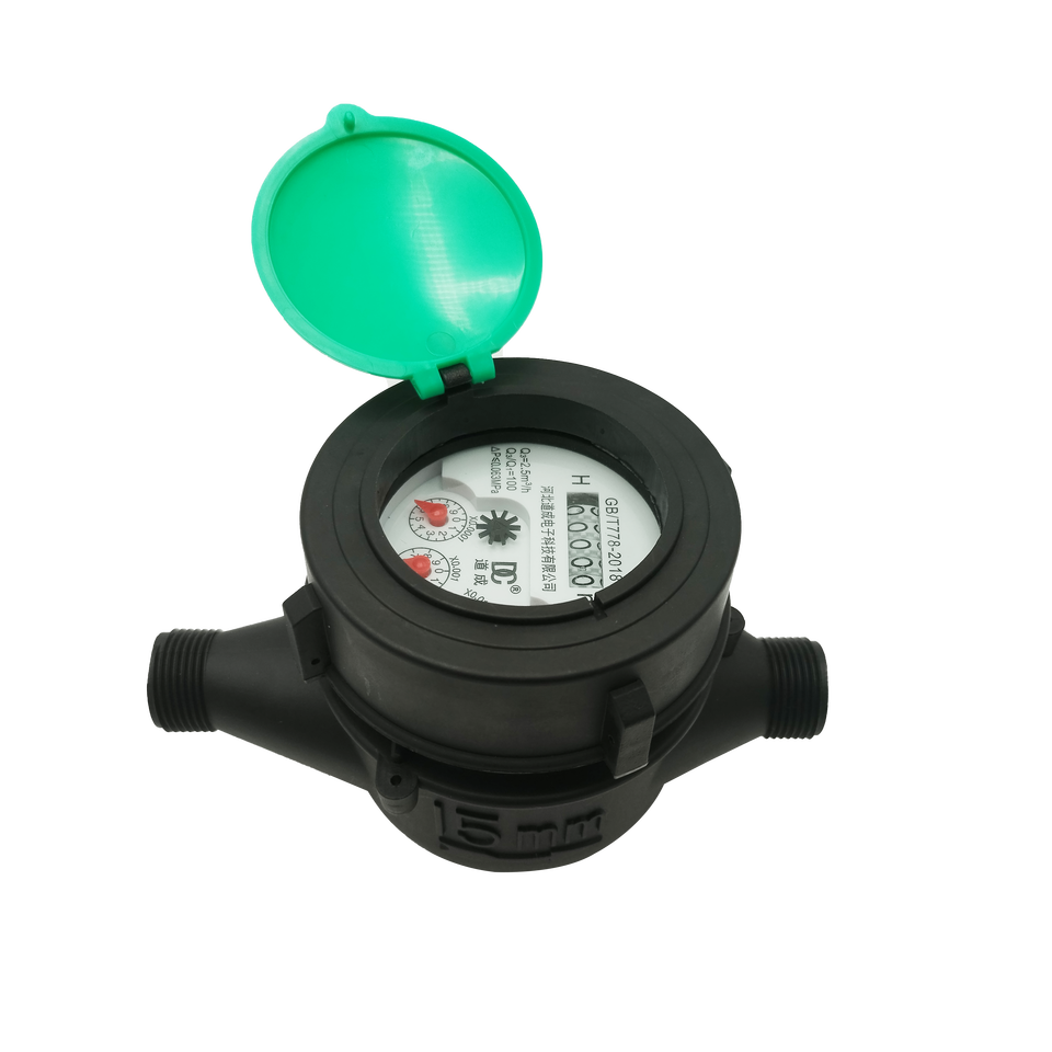 Plastic Mechanical Water Meter Measuring Water Flow DN15 Plastic Nylon ...