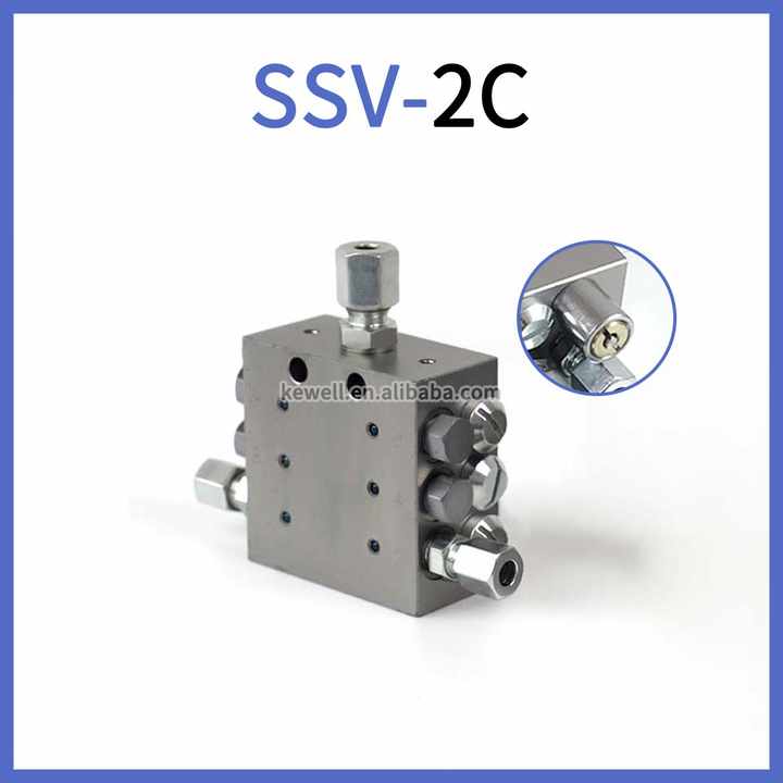 SSV2C Manifold Progressive Lubrication Lobe Metering Grease Dispenser Block Device Oil Divider ...