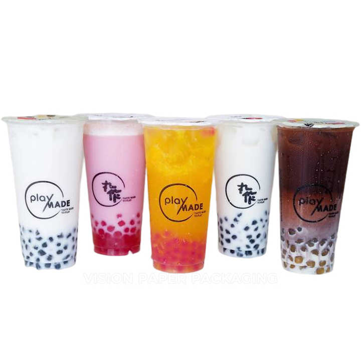 Custom Logo Disposable Food Grade Plastic Boba Cups