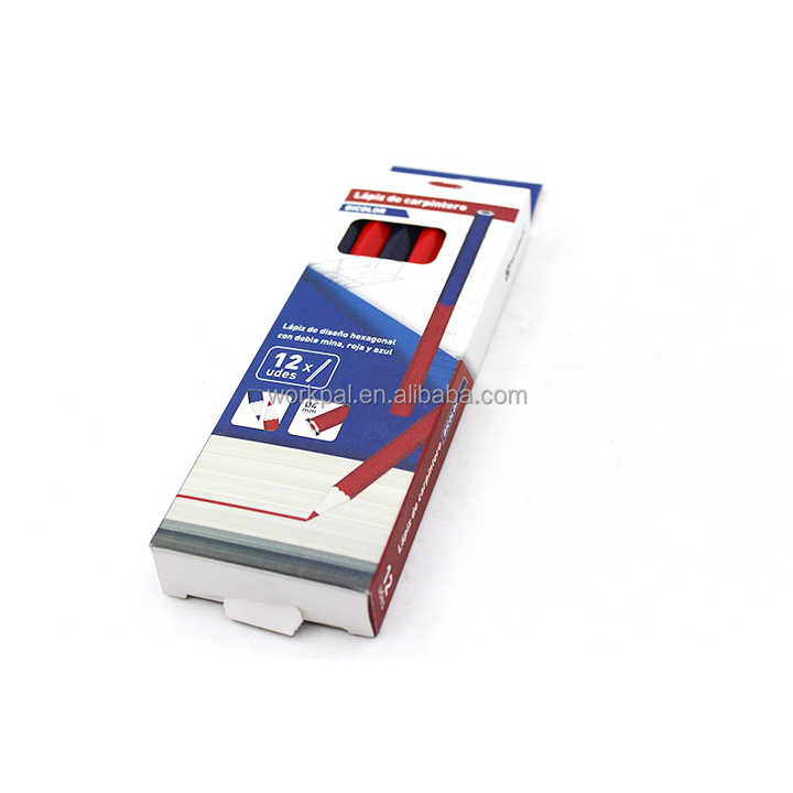 Thick Hexagonal Red and Blue Carpenter's Pencil Special Woodworking ...