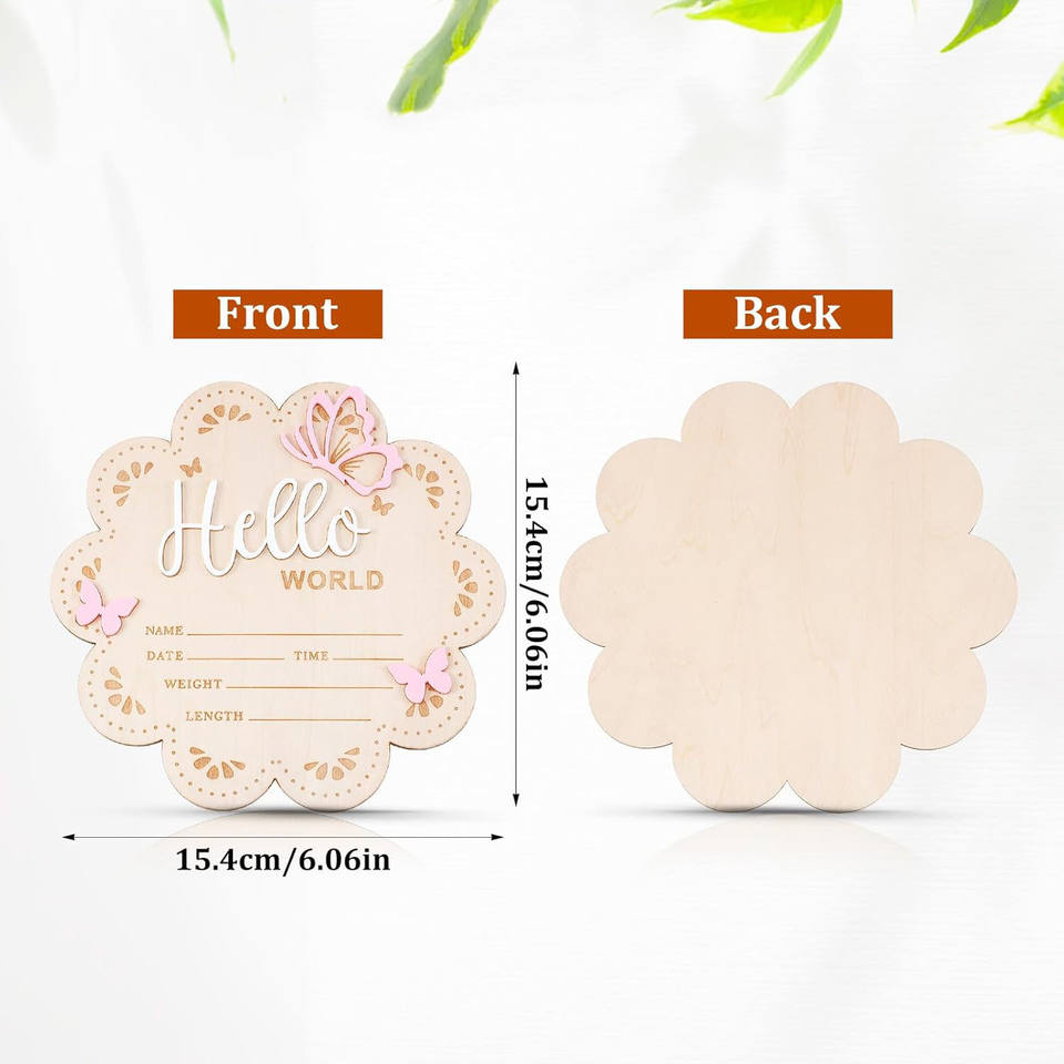 Baby Name Announcement, Newborn Logo, pink Bow, Cloud Shaped Flower ...