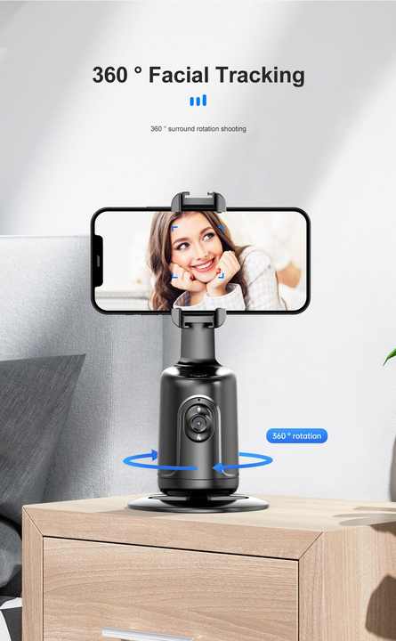 AI Intelligent Auto Face Tracking Tripod 360 Gimbal Stabilizer Phone Tripod Selfie Stick With ...