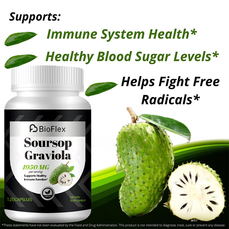 Daily Immune Support Soursop Graviola Capsule 120 Counts 1950mg Immune ...