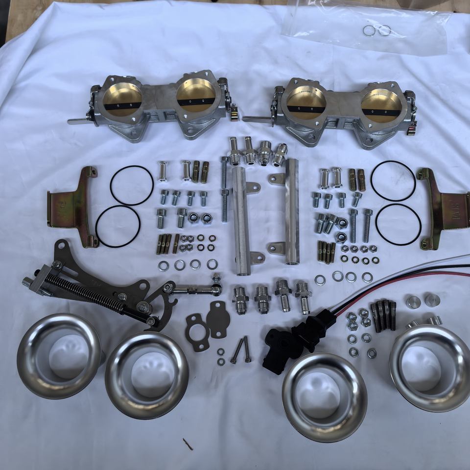 FAJS Dual DCOE Throttle Body Kit - Silver for Racing & EFI