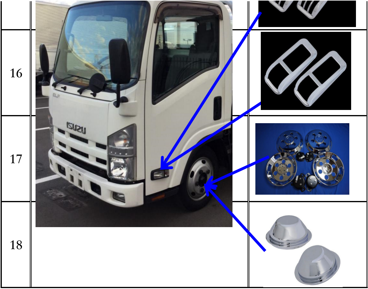 Chrome Plated Truck Hub Caps for ISUZU 700P NPR NQR NMR NLR Body Spare ...