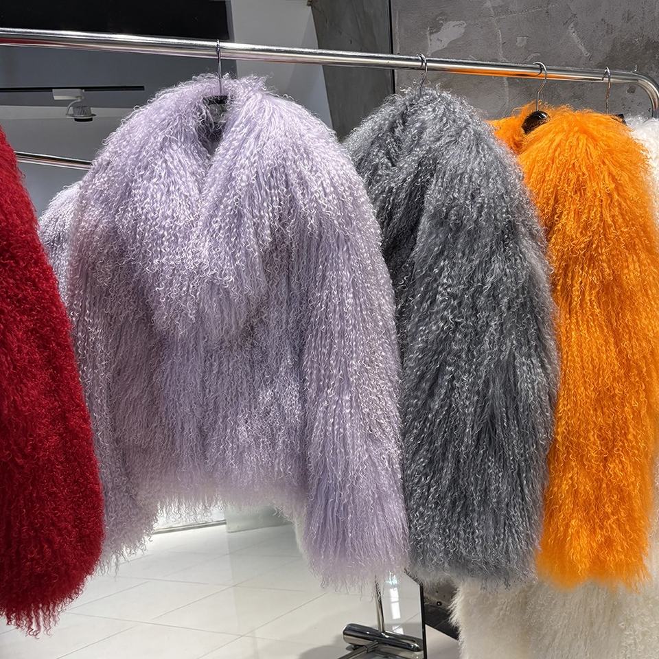 2025 Winter Lavender Sheep Fur Coat for Women Coat With Mongolian Fur ...