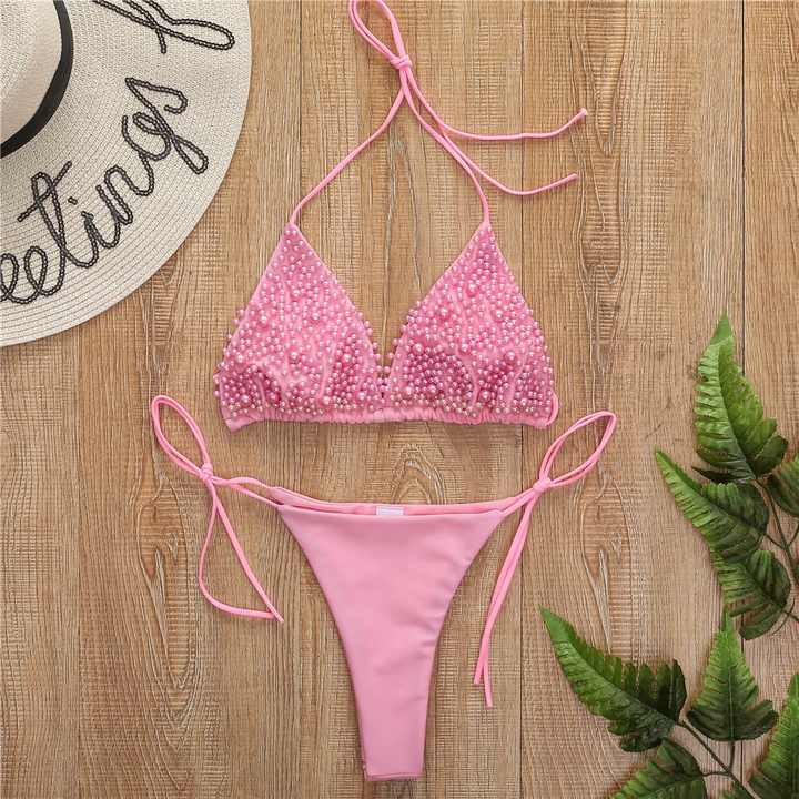 Shop Our Selection of Sexy String Micro Bikini with Pearl Top