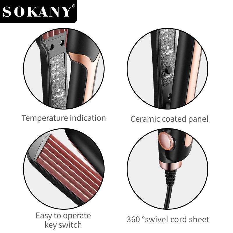 SOKANY SK-1906 Mini Portable Digital Ceramic Straightener