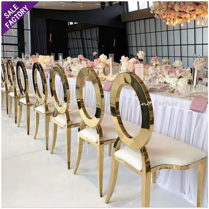 Luxury Event Chairs - Golden Stainless Steel for Weddings