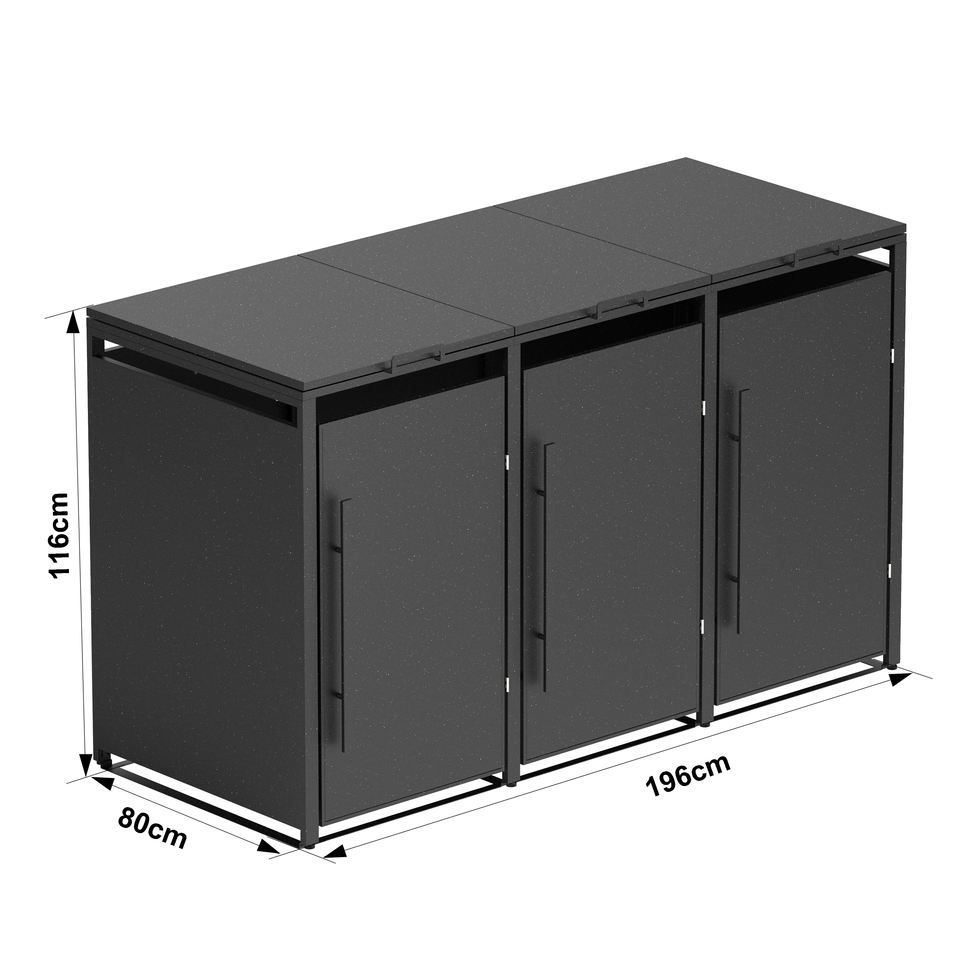 Modern Luxury Waste Bin Cover Wheelie Box Garbage Bin 240L Anthracite ...