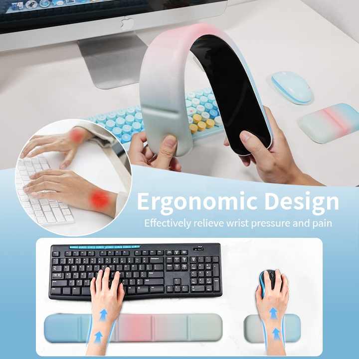 Ergonomic Custom Desk Mat Wrist Rest Office Gaming Mouse Pad Set ...