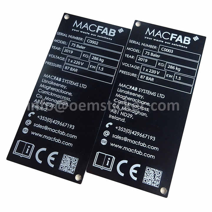 Metal Serial Number Label Aluminum Asset QR Code Aluminum Stainless ...