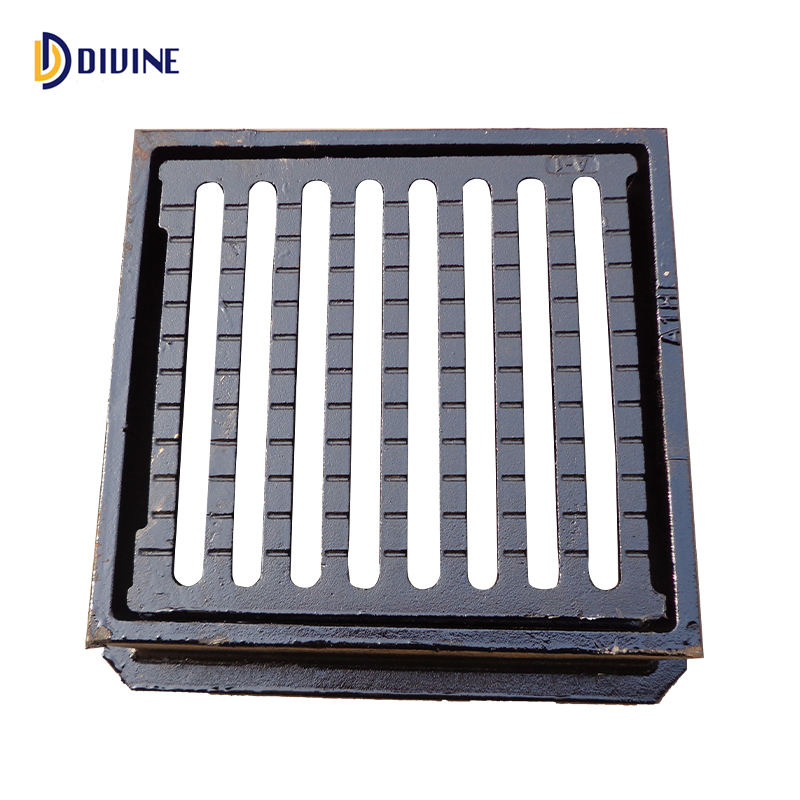 Divine Cast Iron Drain Grate, Heavy-Duty Channel Cover, Outdoor Black ...