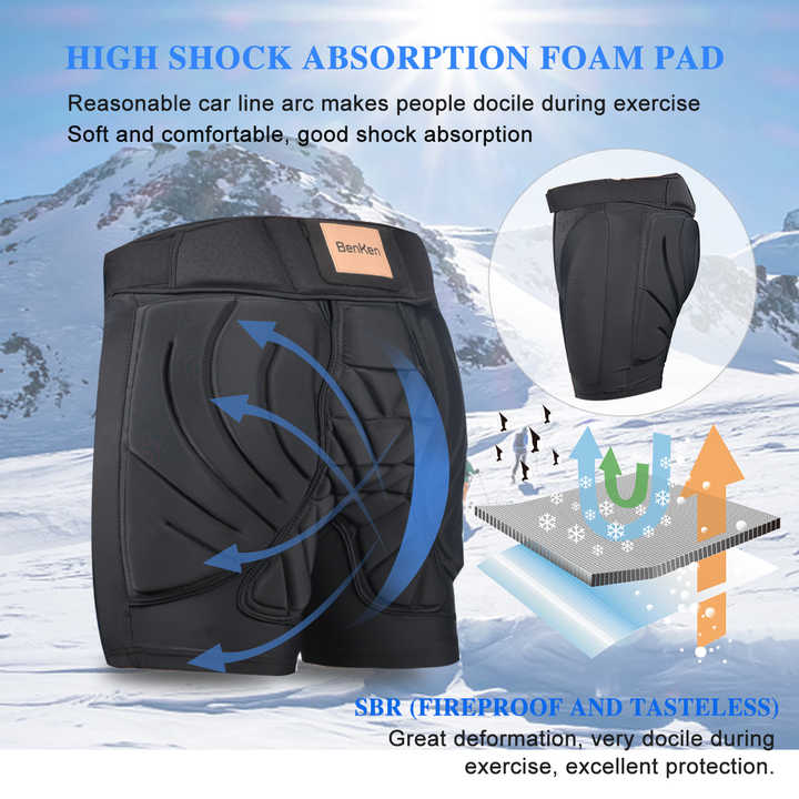 3D Eva Padded Shorts With Hip Tailbone Protection Pad Impact-Resistant ...