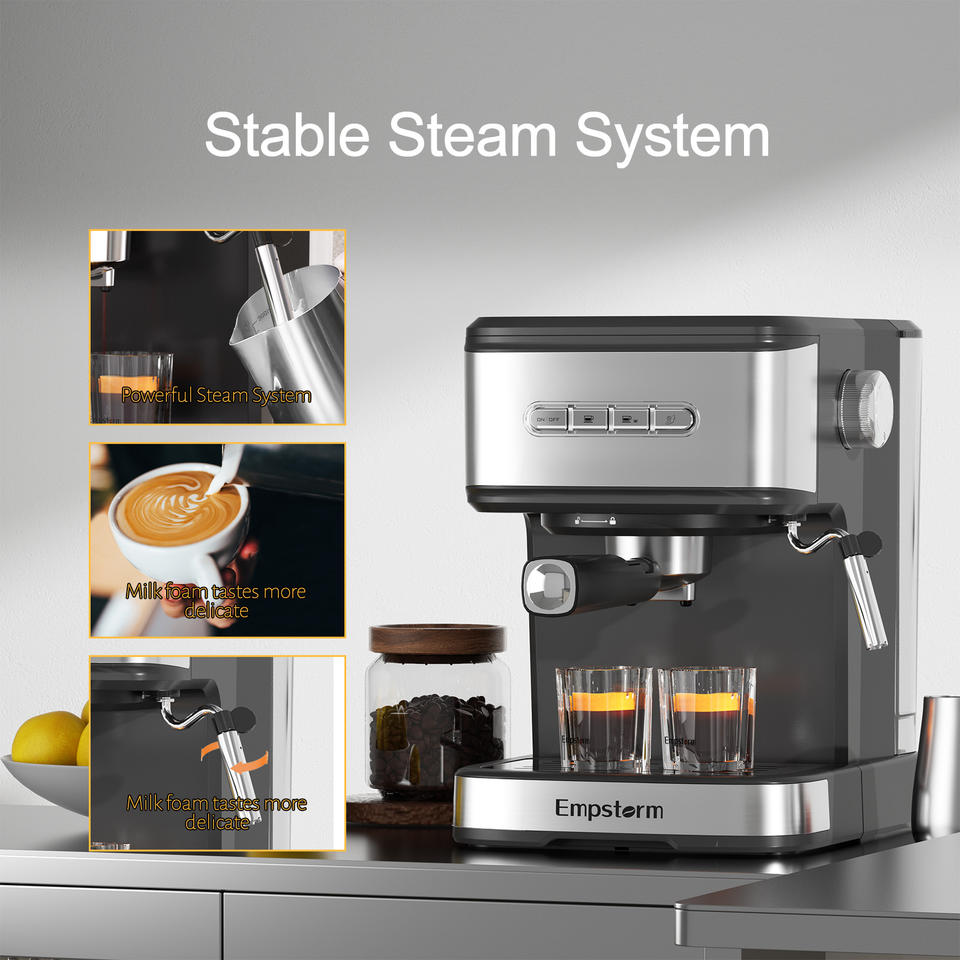 01E Commercial Semi-Automatic Electric Espresso Machine 20Bar Pump ...
