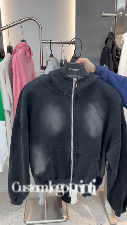 Heavyweight Boxy Zipper Hoodies Zip Ups Custom Blank Zip Hoodie ...