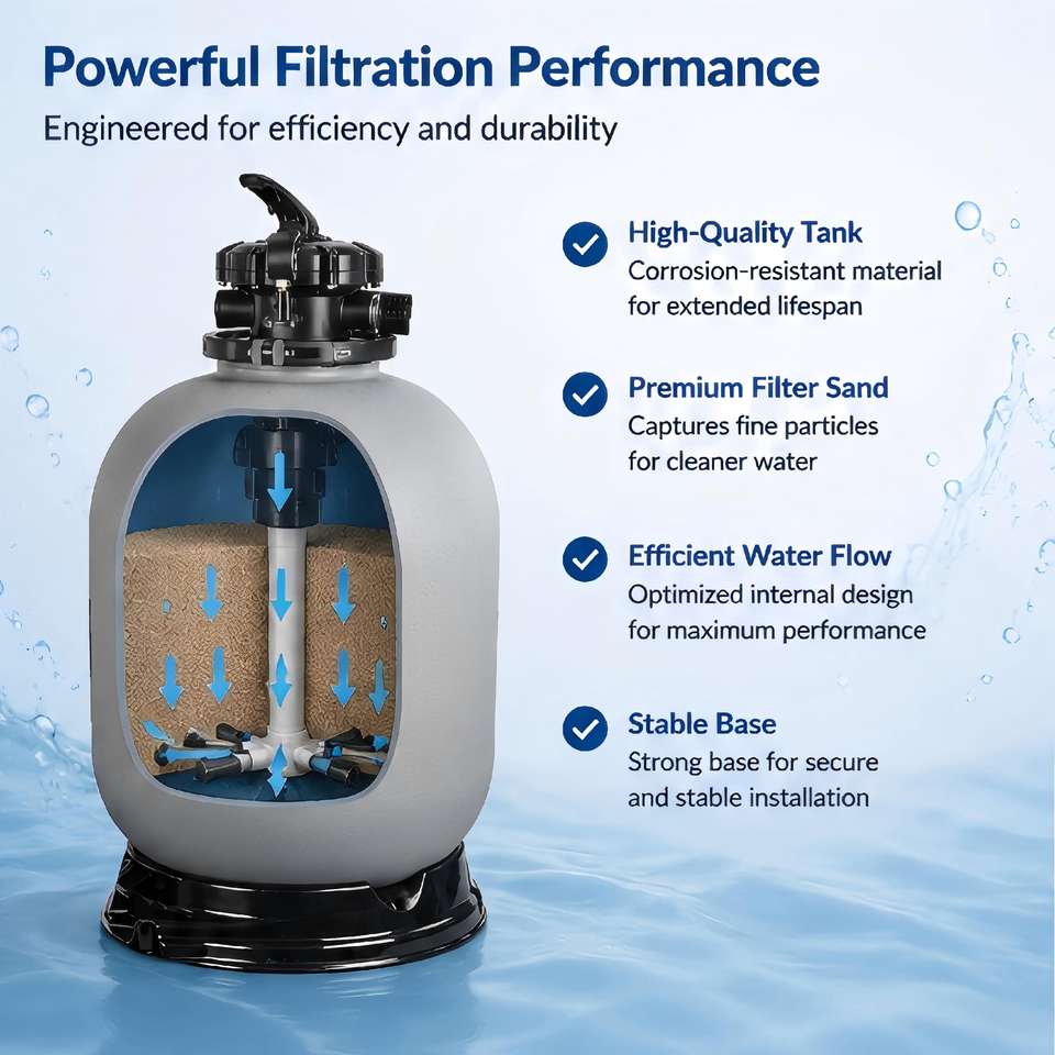 500mm Sand Filter Pump Combo Swimming Pool Filtration System with Water ...