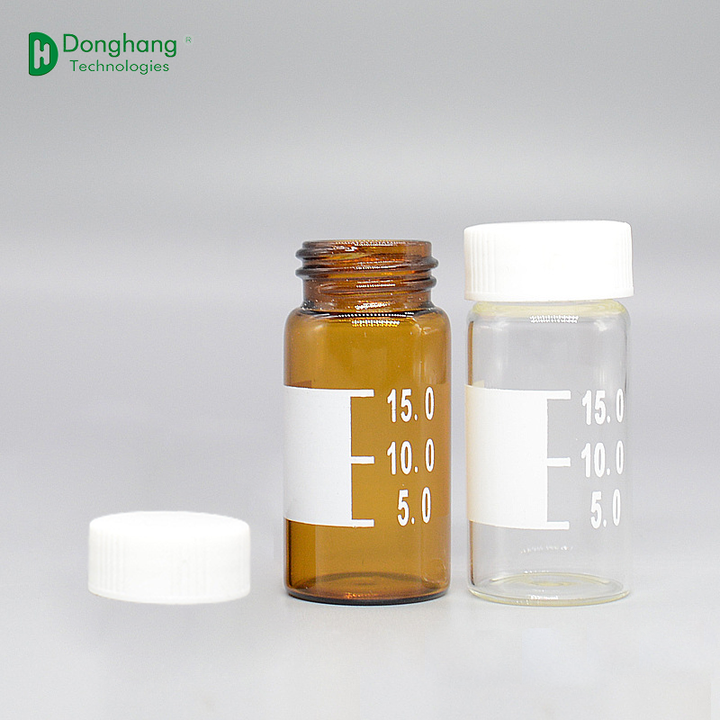 Pack of 100 Amber/Clear 20ml Glass Autosampler Vials Screw Thread for Chromatography Analysis ...