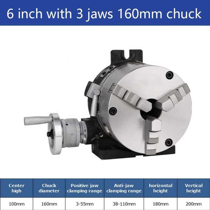 6 Inch Dividing Head CNC Milling Machine Universal Indexing Head With ...