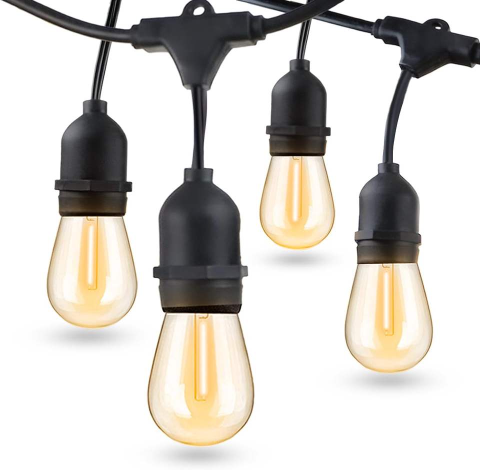 10m 15m S14 Outdoor String Lights Extendable IP65 15 Shatterproof Bulbs ...