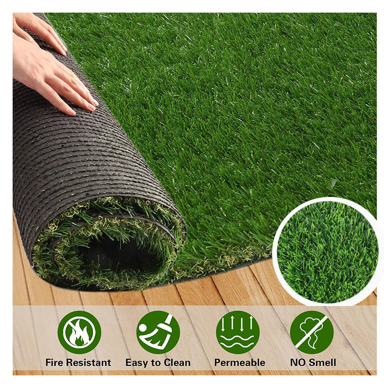 Custom Size 30mm40mm Eco Friendly Fireproof Artificial Grass Roll Soft 4455