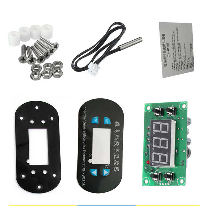 XH-W1308 Microcomputer Digital Display Temperature Controller Adjustable Intel Switch OEM ...