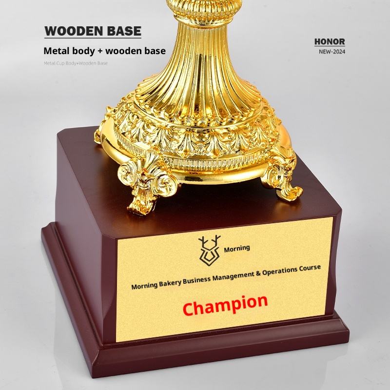 Customized Gold Plated Metal Trophy with Engraving for Sports Team ...