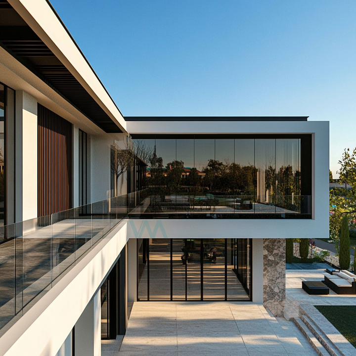 Modern House Railing Designs Aluminium Glass Balcony Deckrmodern House ...