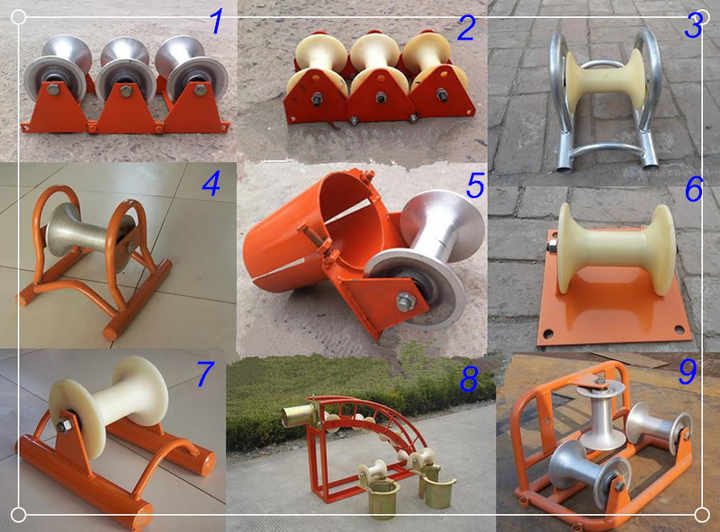 Pipe Cable Roller Wire Guide Pulley Cable Laying Straight Horizontal ...