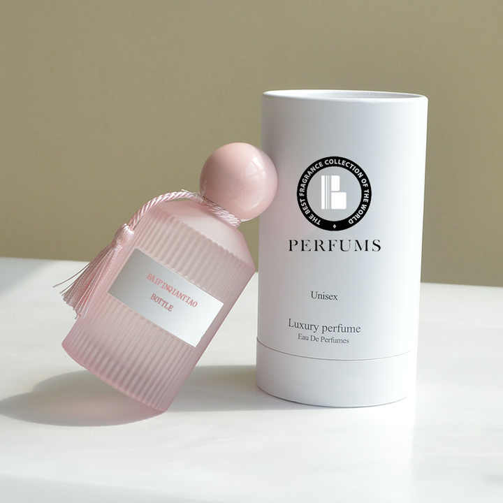 Custom Cylinder Women Striped Fragrance Parfum Spray Bottles pink Matte ...