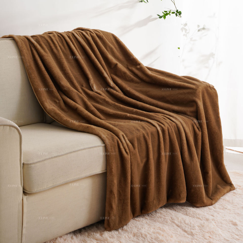 Best Selling Custom Pattern Solid Color Reversible Faux Fur Throw ...