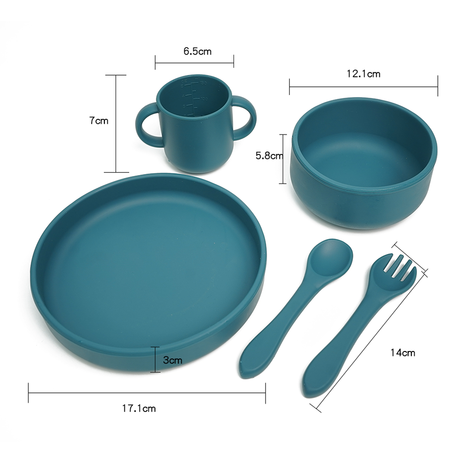 Biodegradable Degradable Baby Eating Set Kids Dining Silicone Tableware ...