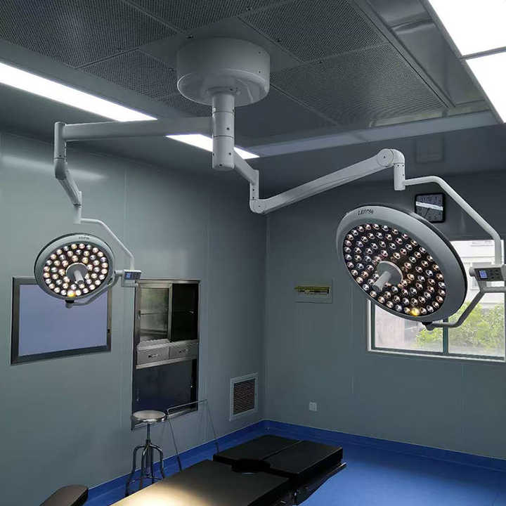 Portable Double Head Shadowless LED Operation Light Hospital Medical Equipment with Ceiling ...