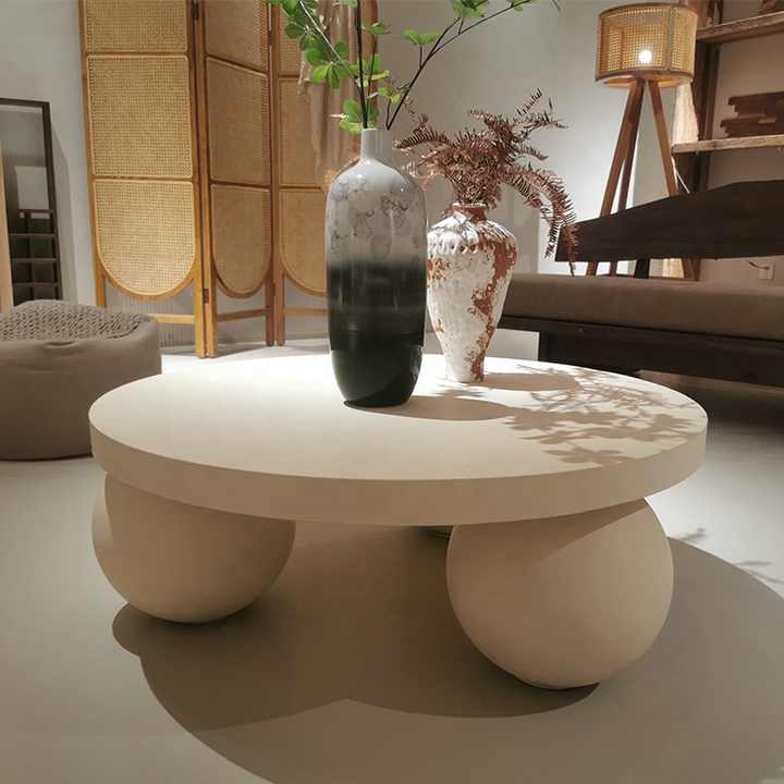 Minimalist Outdoor Coffee Table - Cement Finish & Glass
