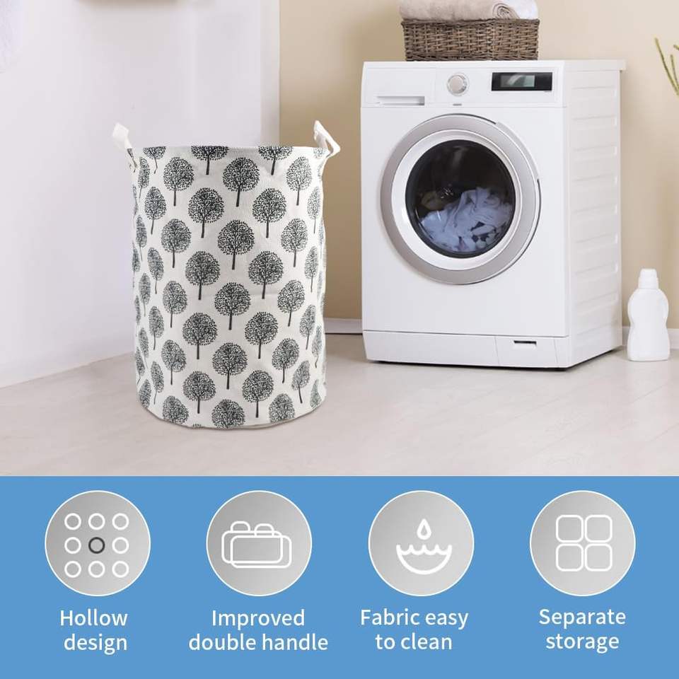 Skymoving New Custom Canvas Collapsible Laundry Storage Basket Hamper ...