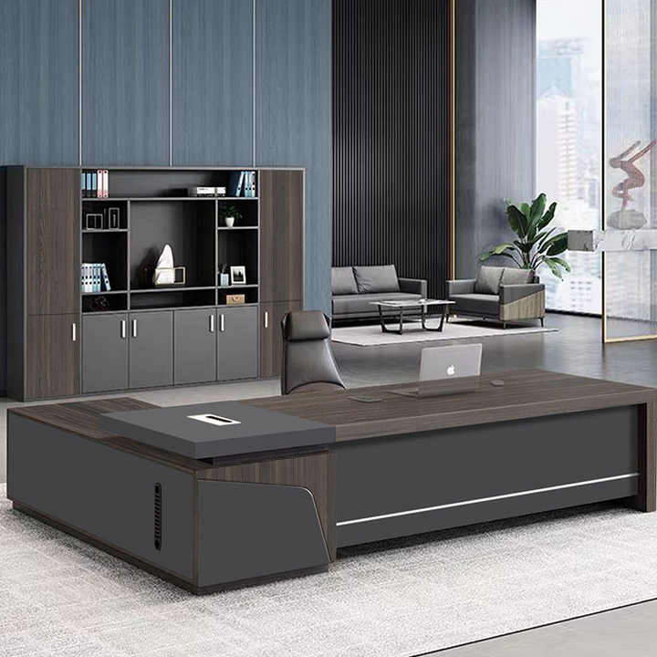 Office Table and Chair Set Executive Desk Melamine Manager Ceo ...