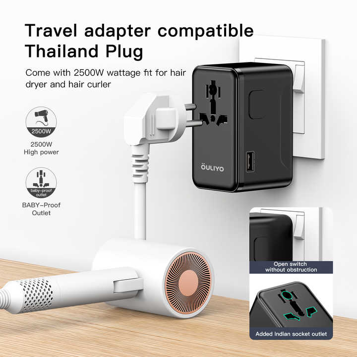 HL-A03-PD200W GAN High Power International Universal Socket Travel ...