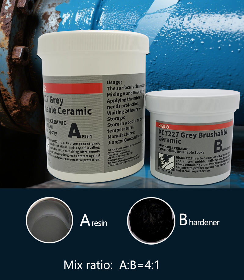 PC7227 Two Part Brushable Ceramic Wear Resistant Epoxy Coating Self ...