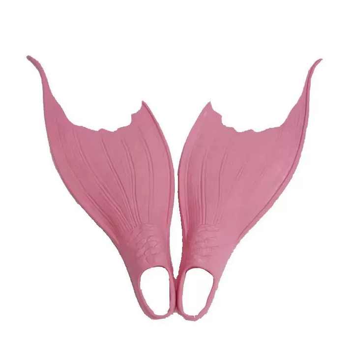 New Mermaid Style Double Webbed Diving Fins Long Foot Rubber Swimming ...