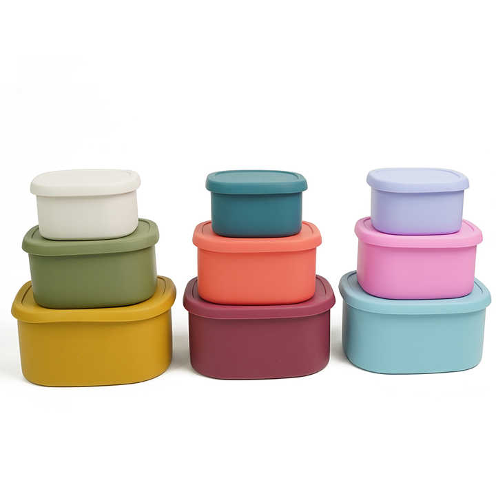 900Ml Silicone Bento Box Soft Safe Food Storage Container Square Bpa ...